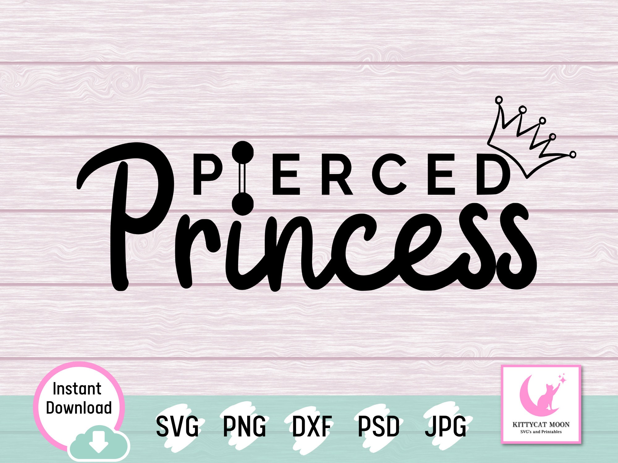 Pierced Princess SVG, PNG, DXF - Cute Alternative Decal Digital File - Etsy