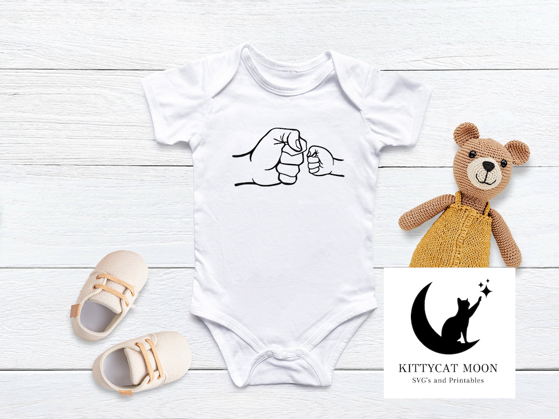 Fist Bump Baby SVG, PNG, DXF - Cute Kids Digital File for Decal First ...