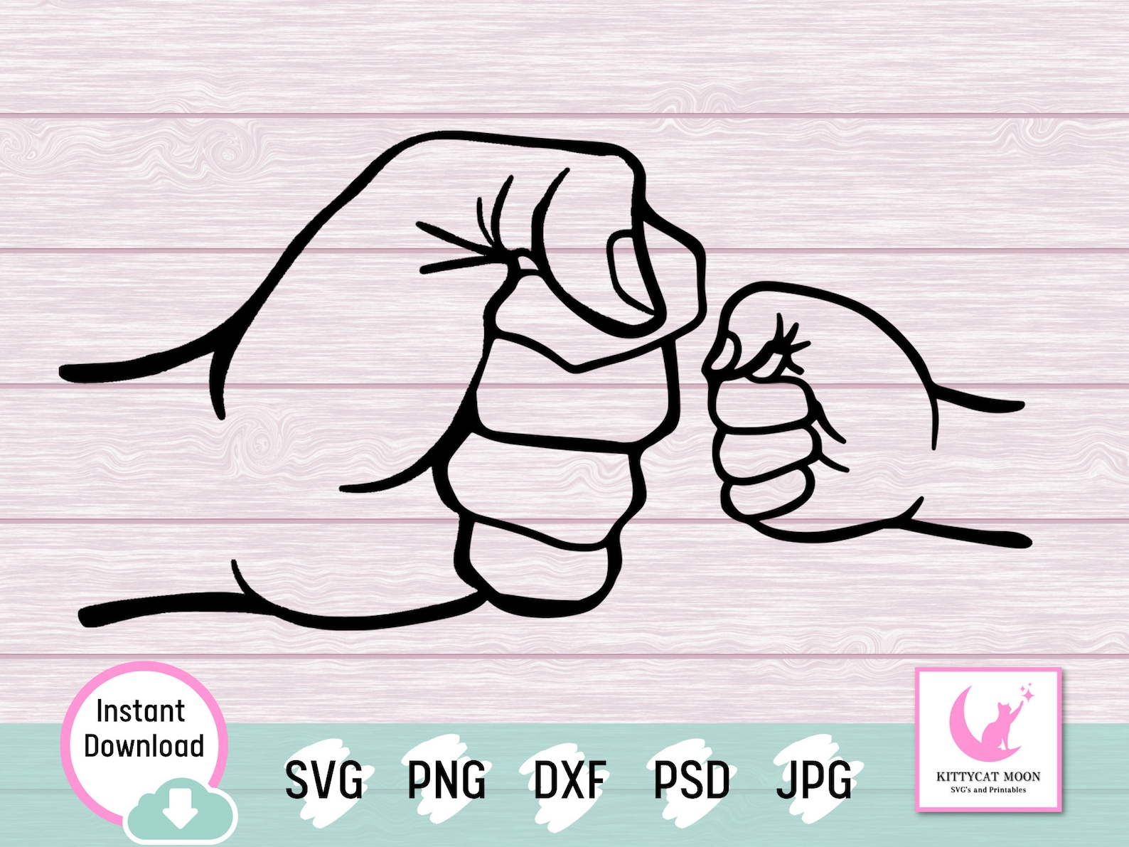 Fist Bump Baby SVG, PNG, DXF - Cute Kids Digital File for Decal First ...