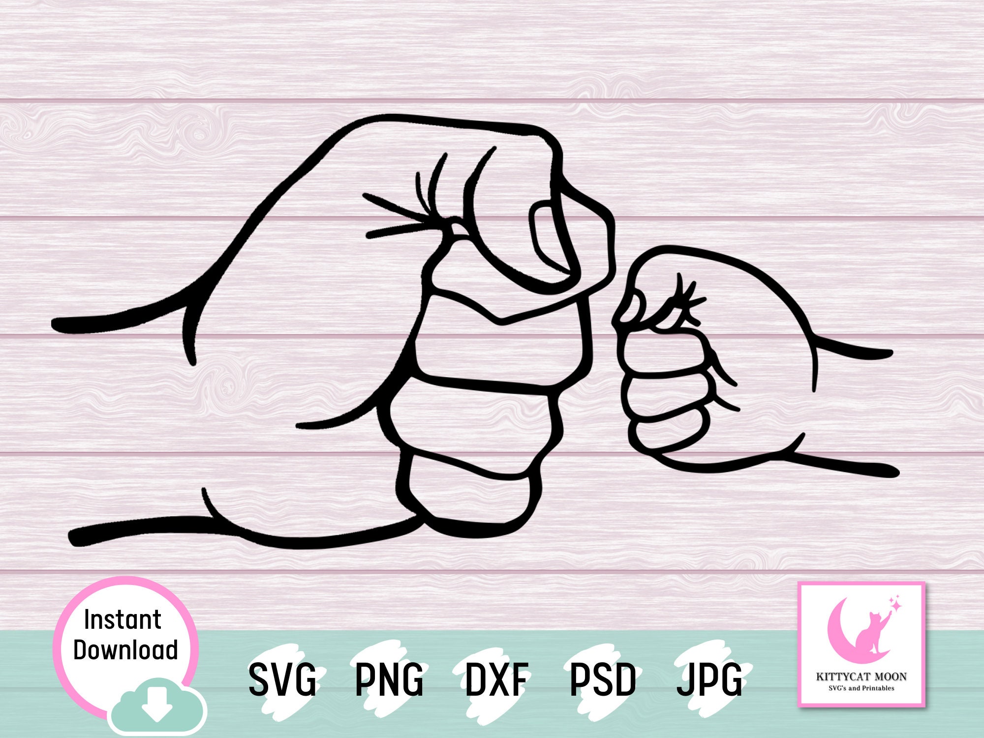 Fist Bump Baby SVG, PNG, DXF - Cute Kids Digital File for Decal First ...