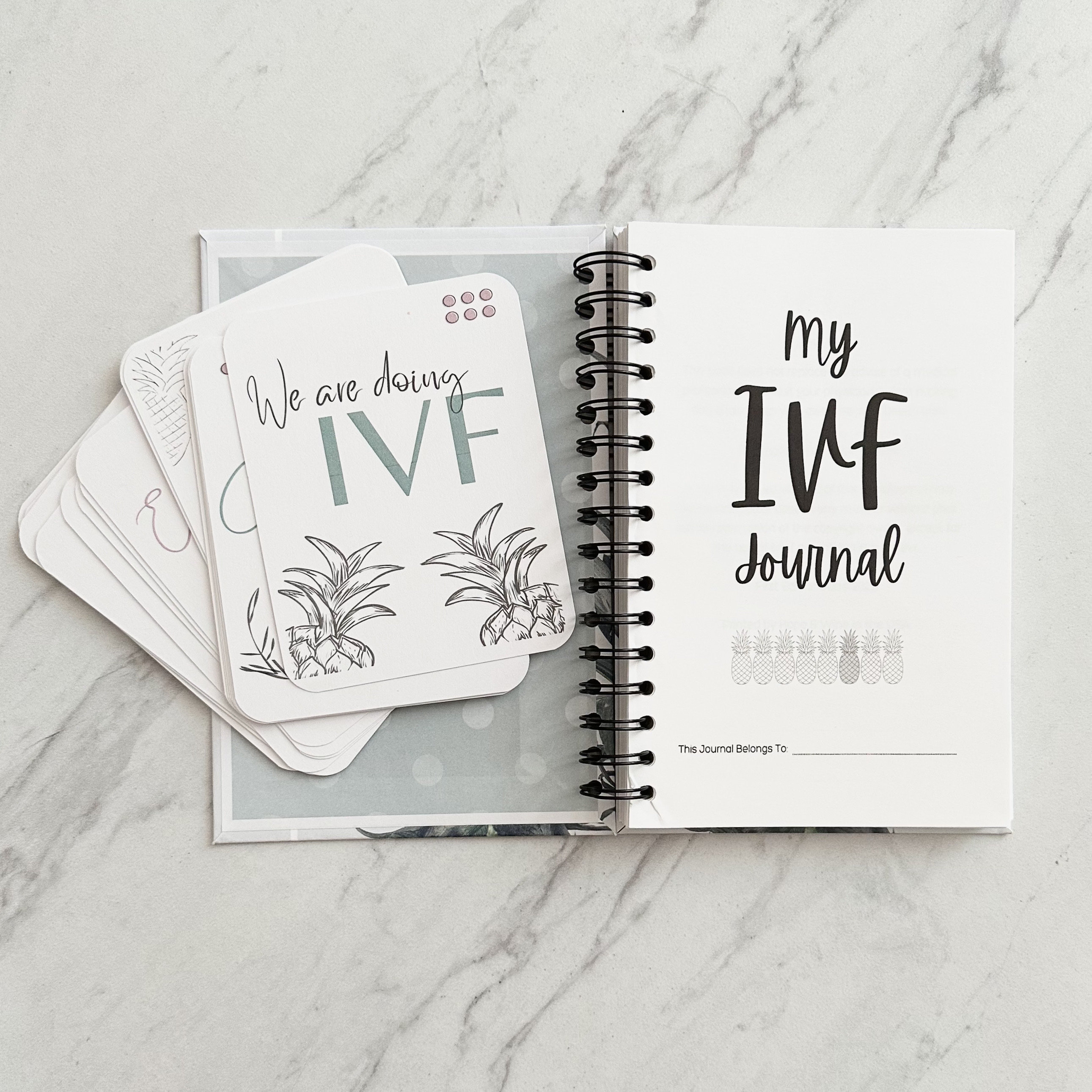 My IVF Journal & Milestone Card Set // IVF Organizer and Photo Cards ...