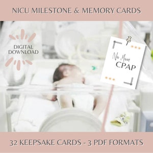 DIGITAL DOWNLOAD NICU Baby Milestone Cards in Sun Pattern // Preemie ...