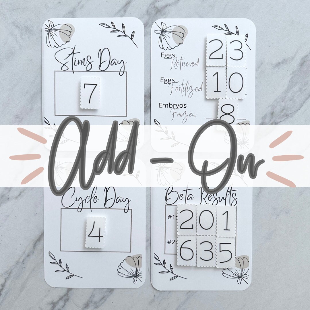 Add on Velcro & Numbers for Minimalist IVF Photo Cards // IVF Milestone ...
