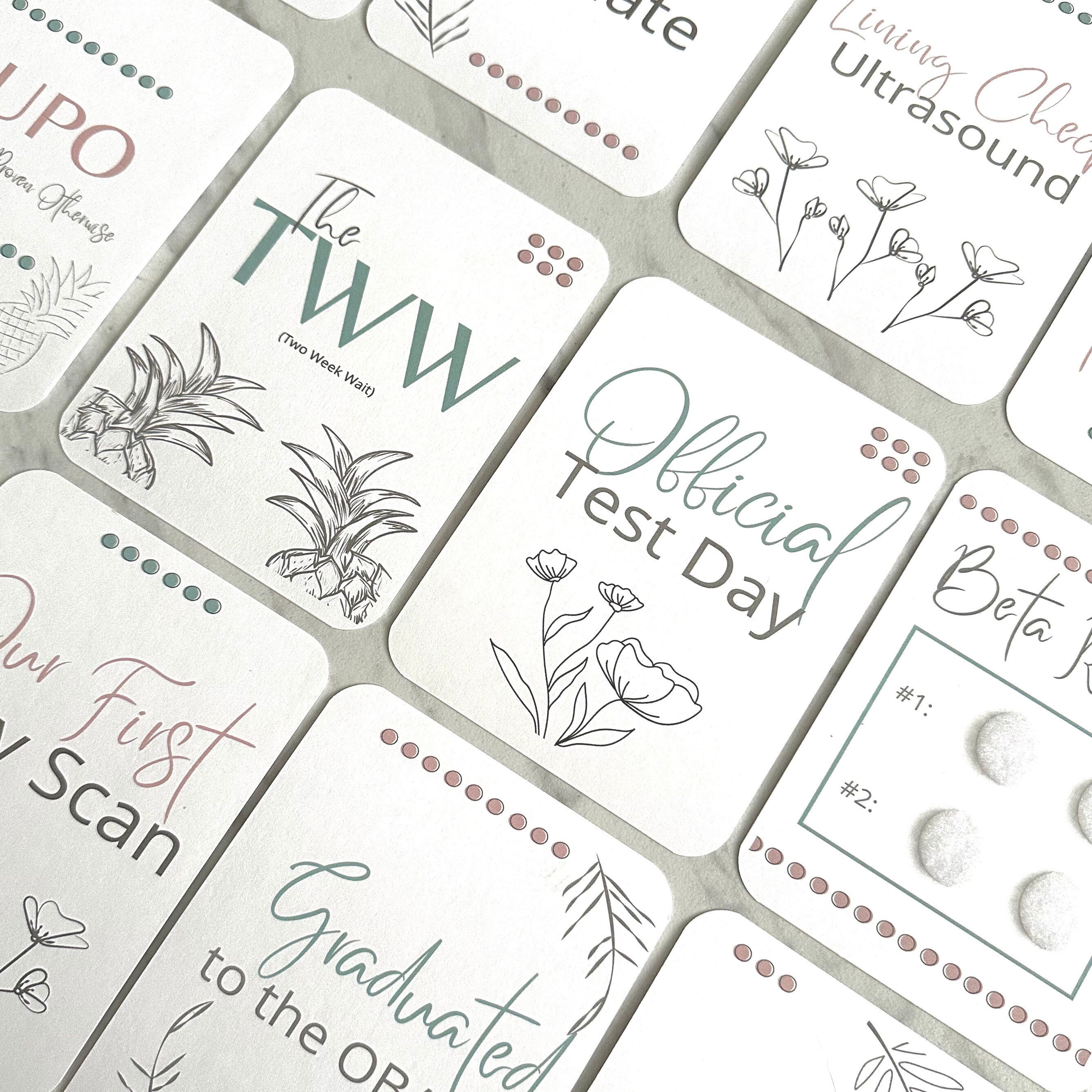 IVF Milestone Cards With Velcro Numbers // IVF Care Gift // Photo Cards ...