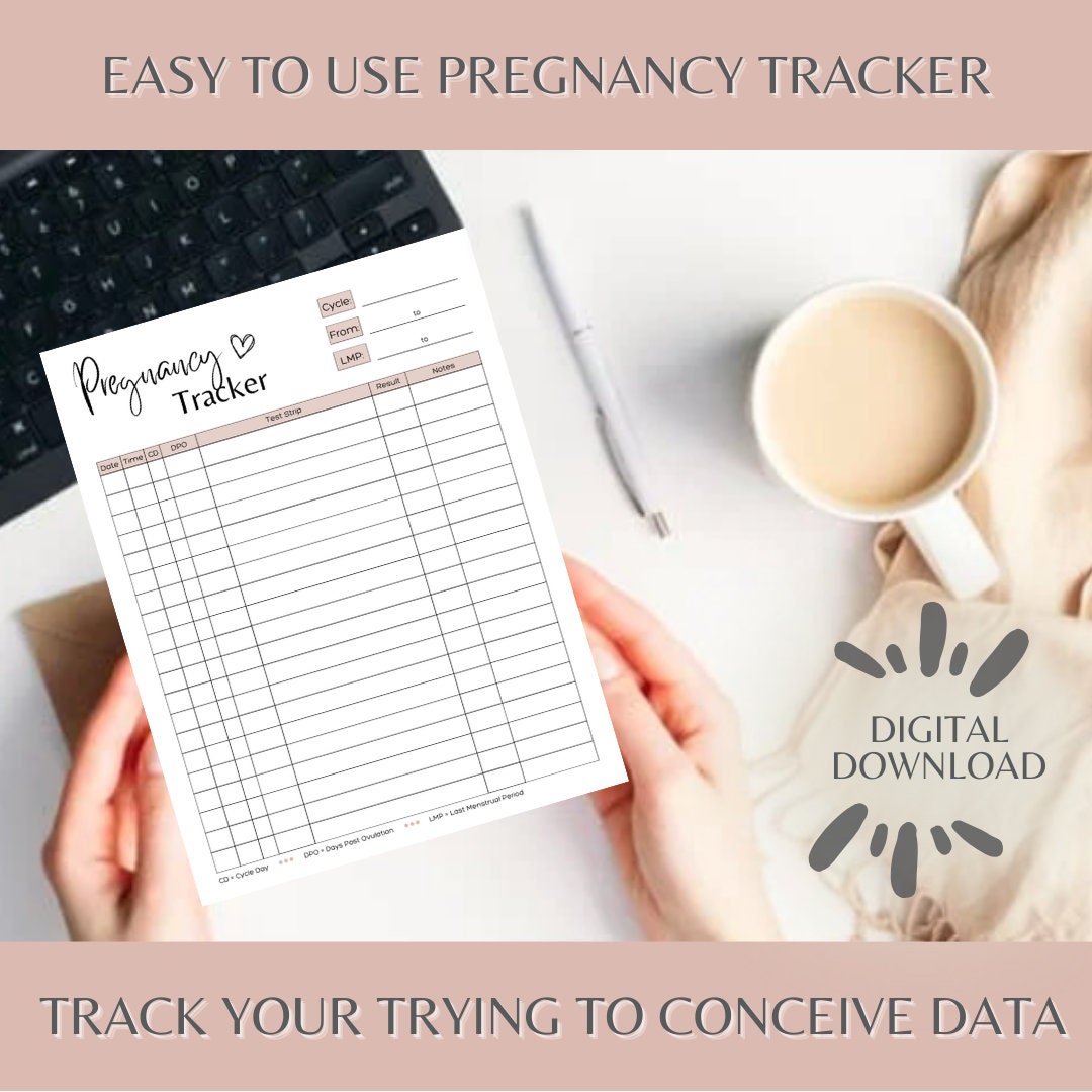 Printable Pregnancy Tracker: TTC Progression Log (PDF Download) - Etsy