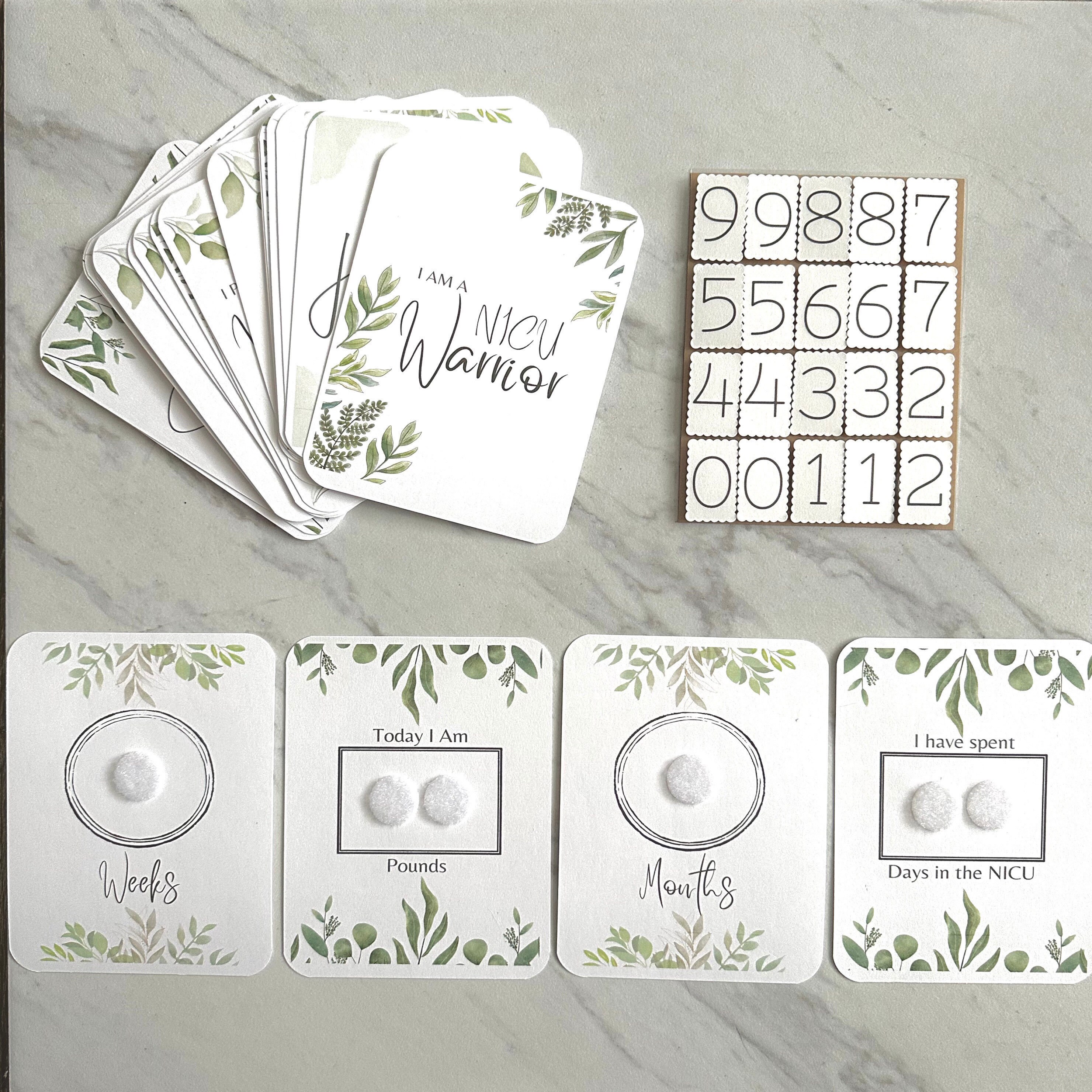 NICU Baby Milestone Cards With Velcro on Numbers // Preemie NICU Baby ...