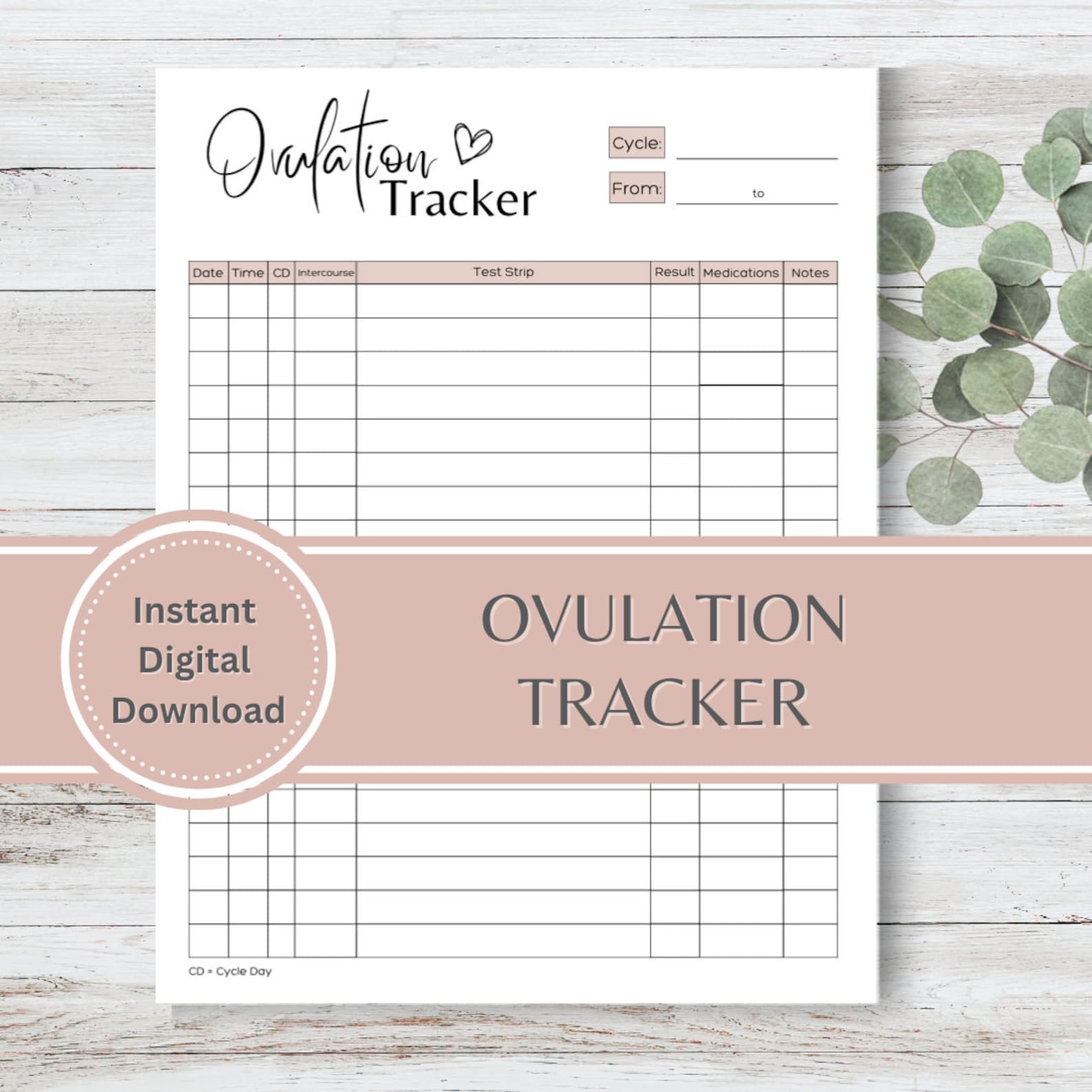 Ovulation Test Strips Tracker // TTC Ovulation Tracker // Ovulation ...