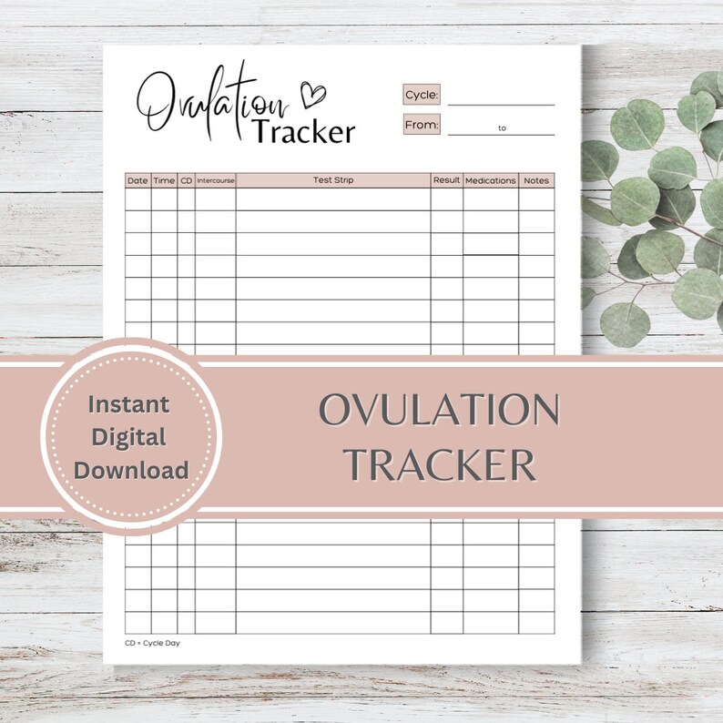 Ovulation Test Strips Tracker // TTC Ovulation Tracker // Ovulation ...