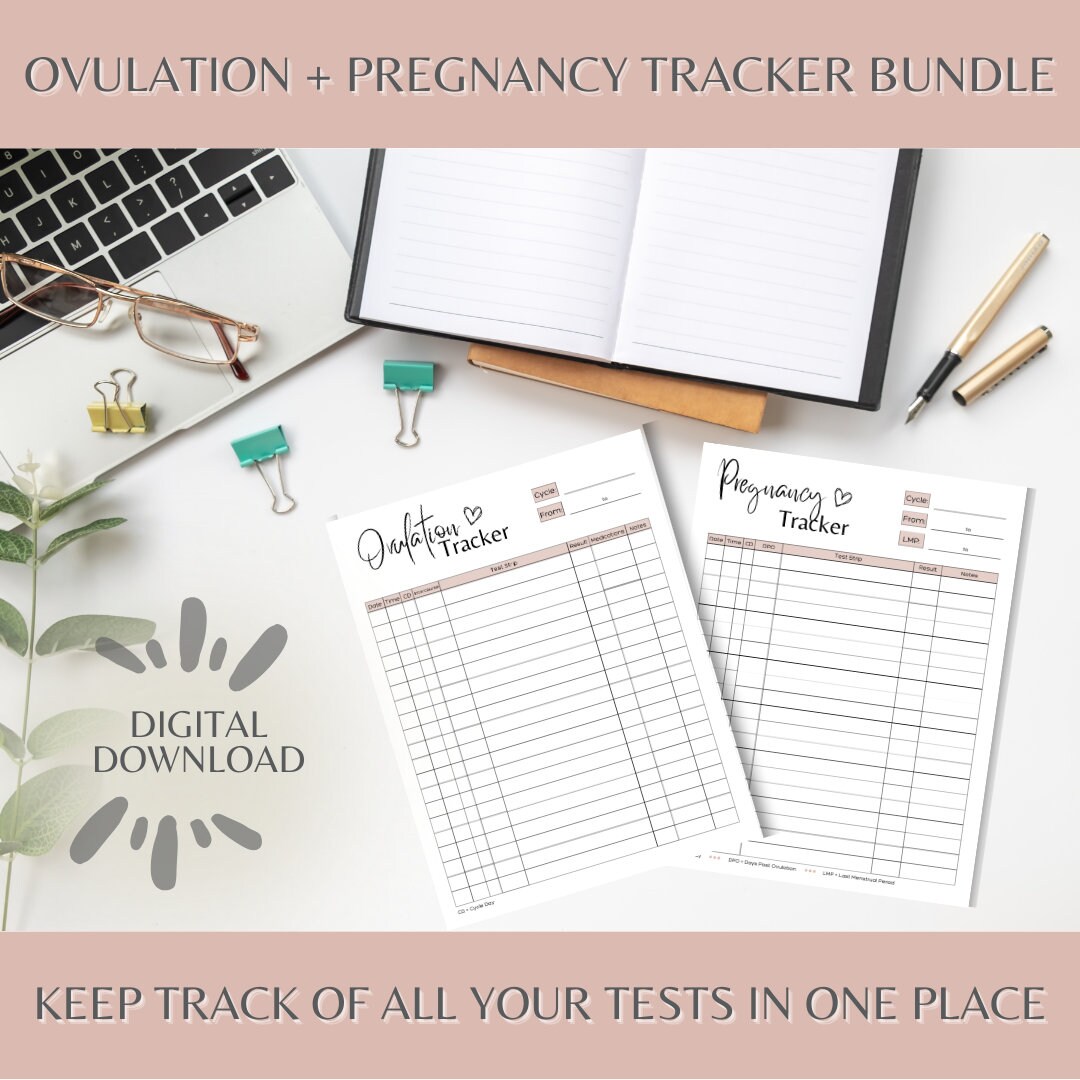 Ovulation & Pregnancy Tracker Digital Download // Printable Ovulation ...