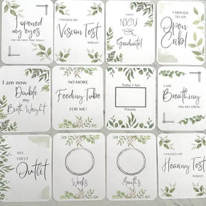 NICU Baby Milestone Cards // Preemie NICU Baby Milestone Cards ...