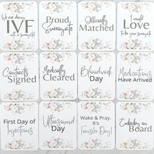 Surrogate IVF Milestone Cards // Surrogate IVF Care Gift // Surrogate ...