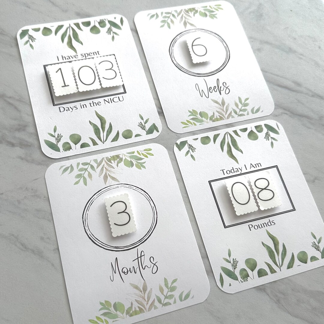Add on Velcro & Numbers for NICU Baby Milestone Cards // - Etsy