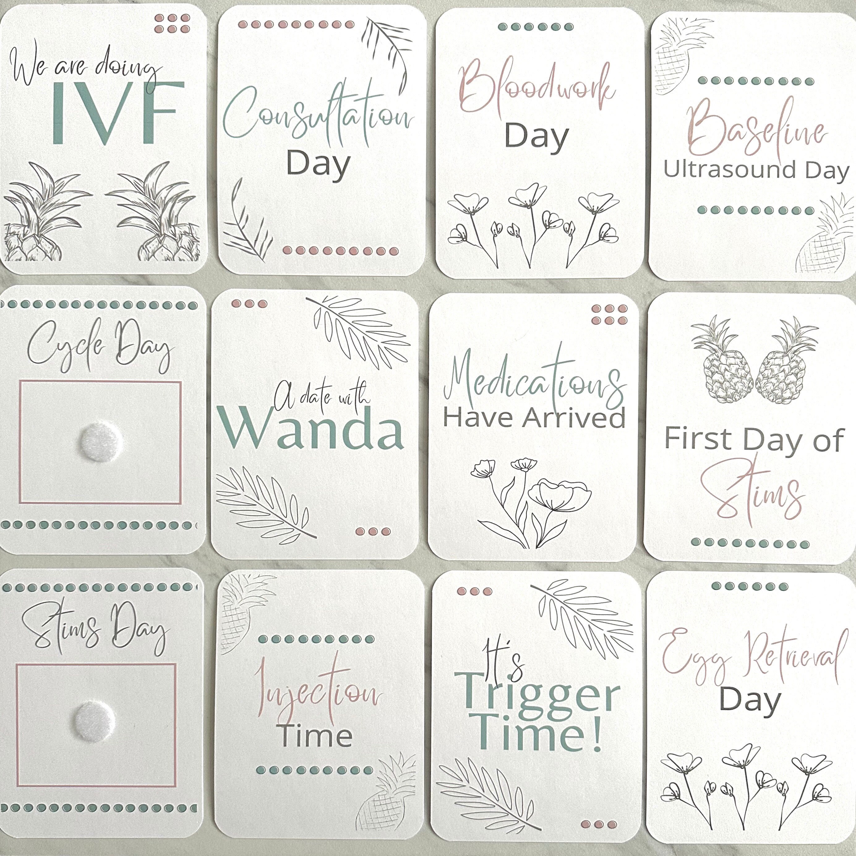 IVF Milestone Cards With Velcro Numbers // IVF Care Gift // Photo Cards ...