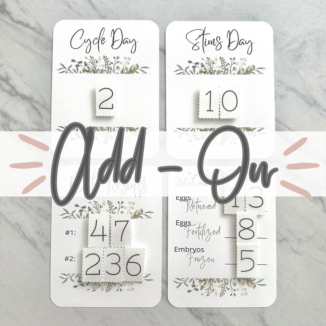 Add on Velcro & Numbers for IVF and IUI Photo Cards // Milestone Cards ...