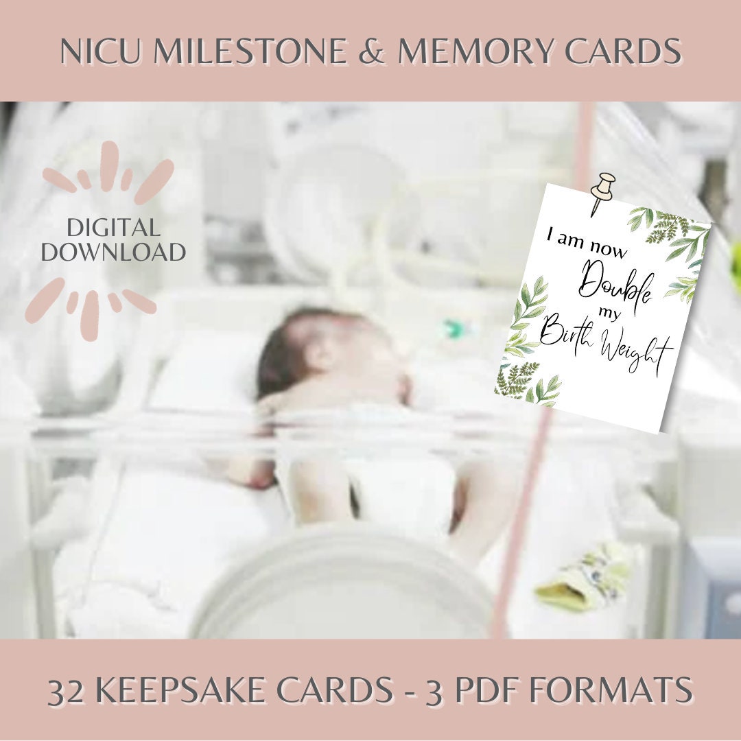 NICU Milestone Cards: Keepsake Photo Cards (digital Download) - Etsy