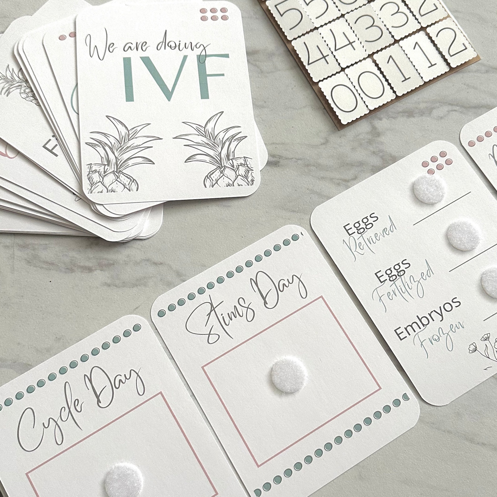 IVF Milestone Cards With Velcro Numbers: Fertility Gift, Photo Props - Etsy