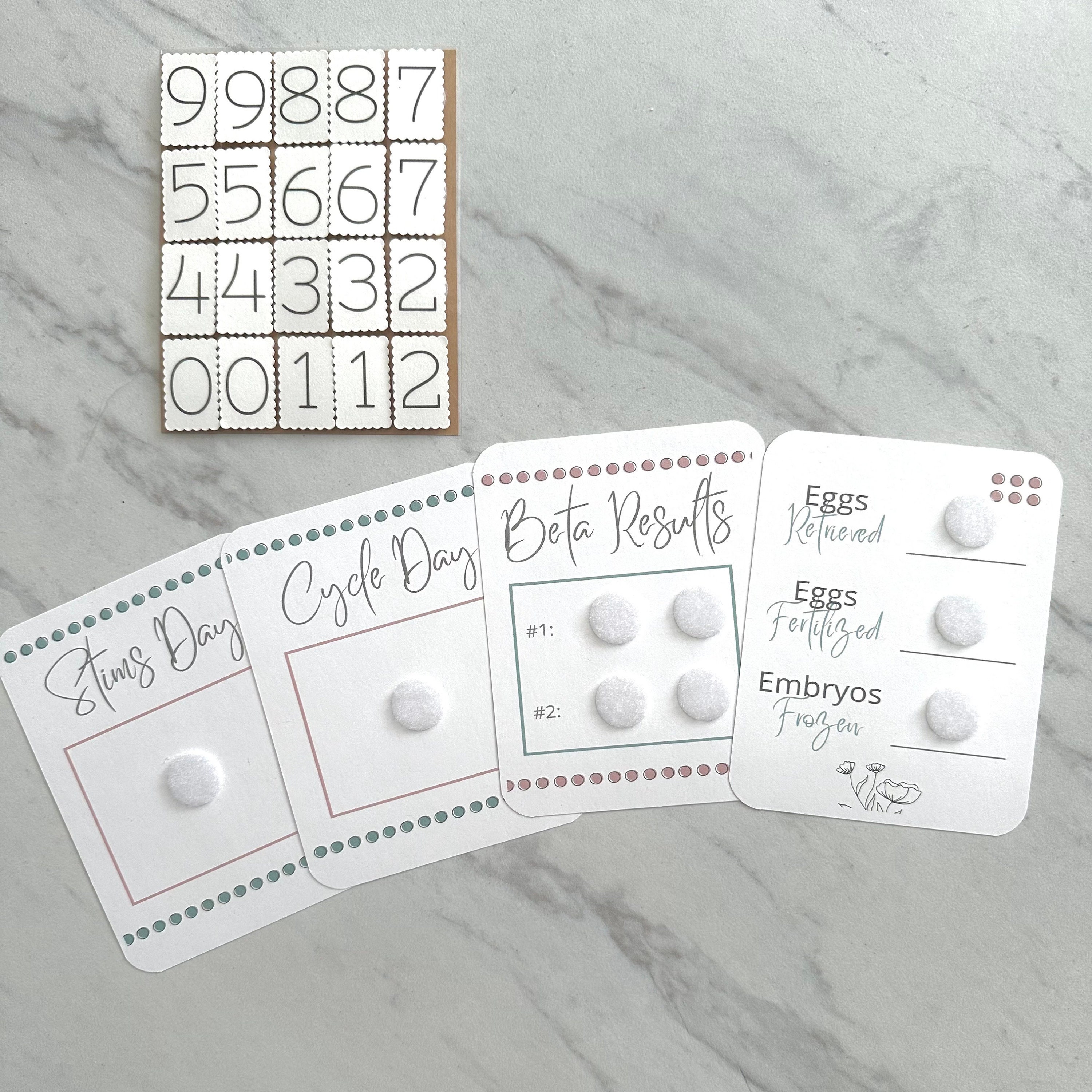 Add on Velcro & Numbers for IVF Photo Cards // IVF Milestone - Etsy