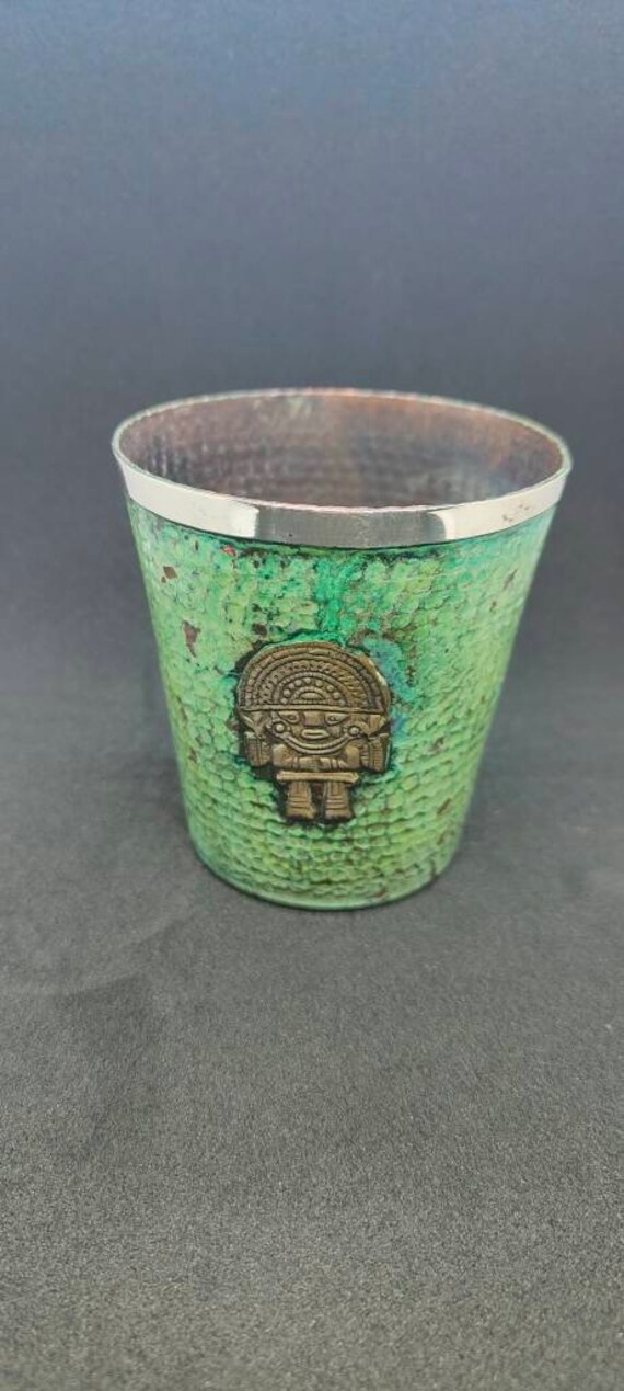 Inca God/ Deity Brass Cup With Sterling Silver 925 Rim - Etsy