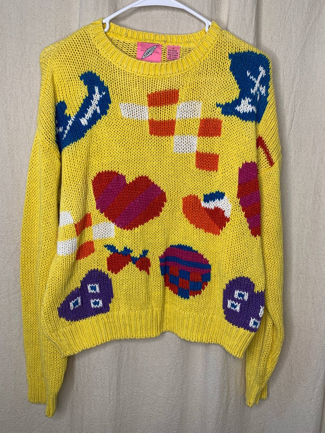 Vintage 1980s Pinwheels Heart Neon Geometric Novelty Teacher Graphic ...