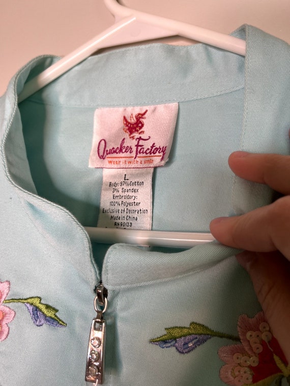 Vintage 2000s Quacker Factory Blue Floral Butterfly S… - Gem