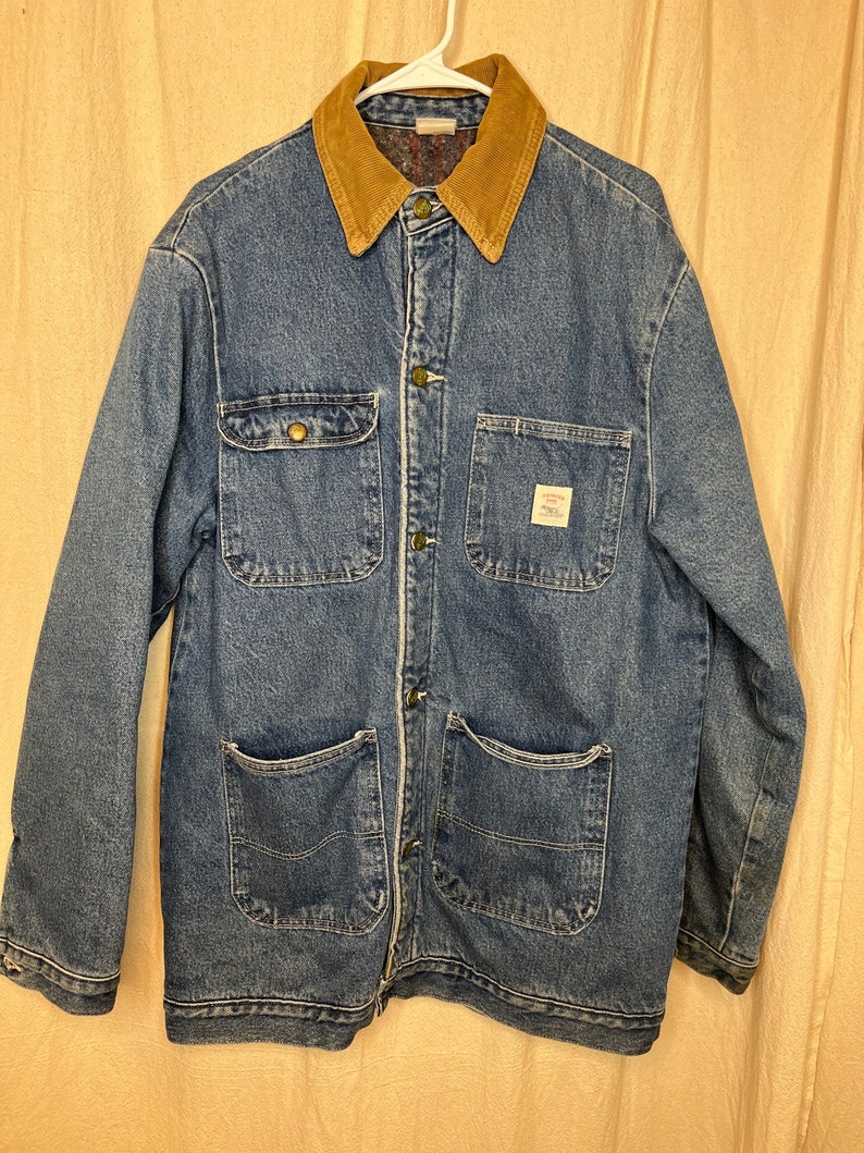 Vintage 1980s Pointer Workwear Blanket Lined Distressed Denim Chore Jacket M - Etsy