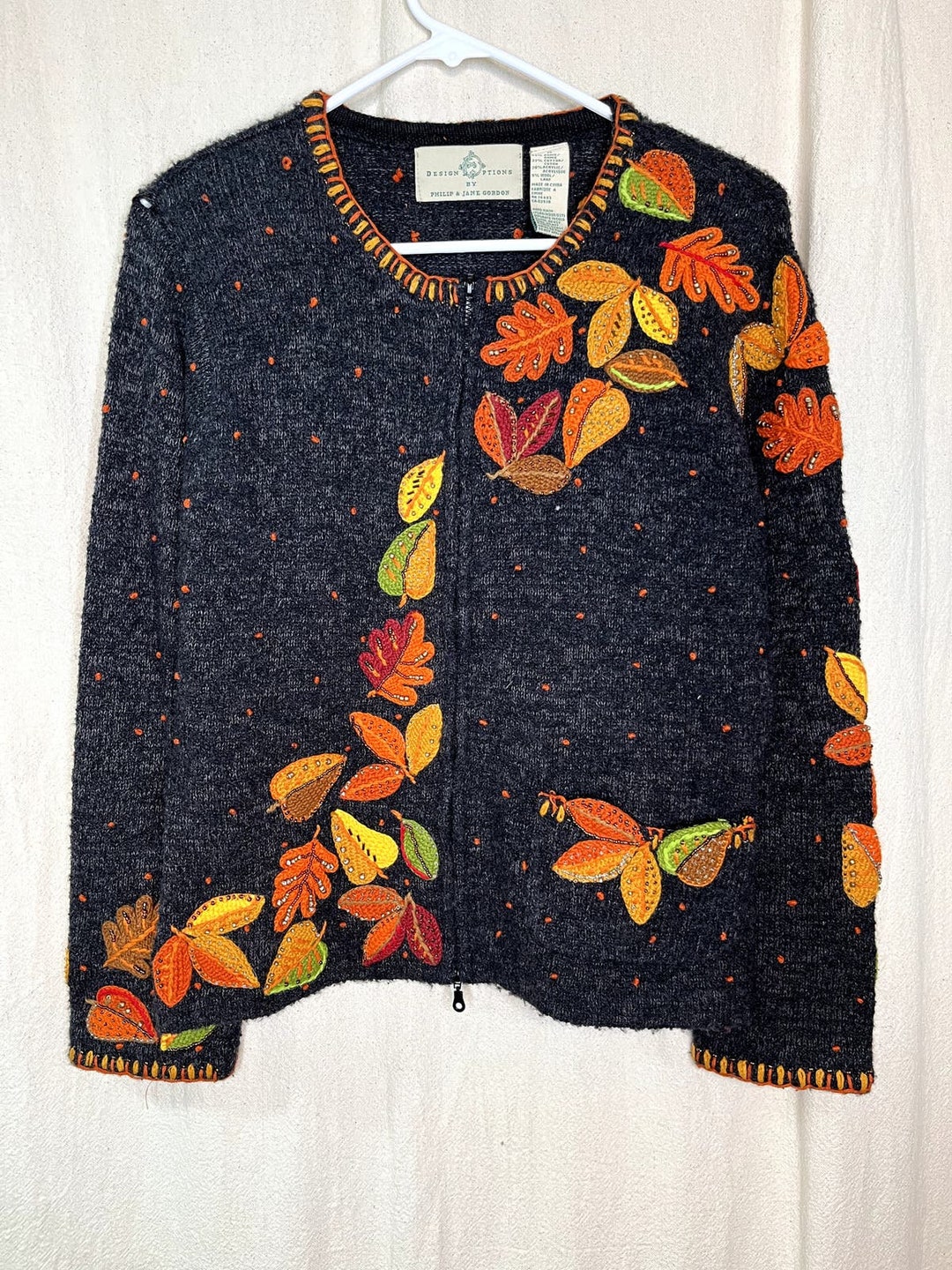 Vintage 1990s Design Options Fall Leaves Harvest French Knot Teacher ...