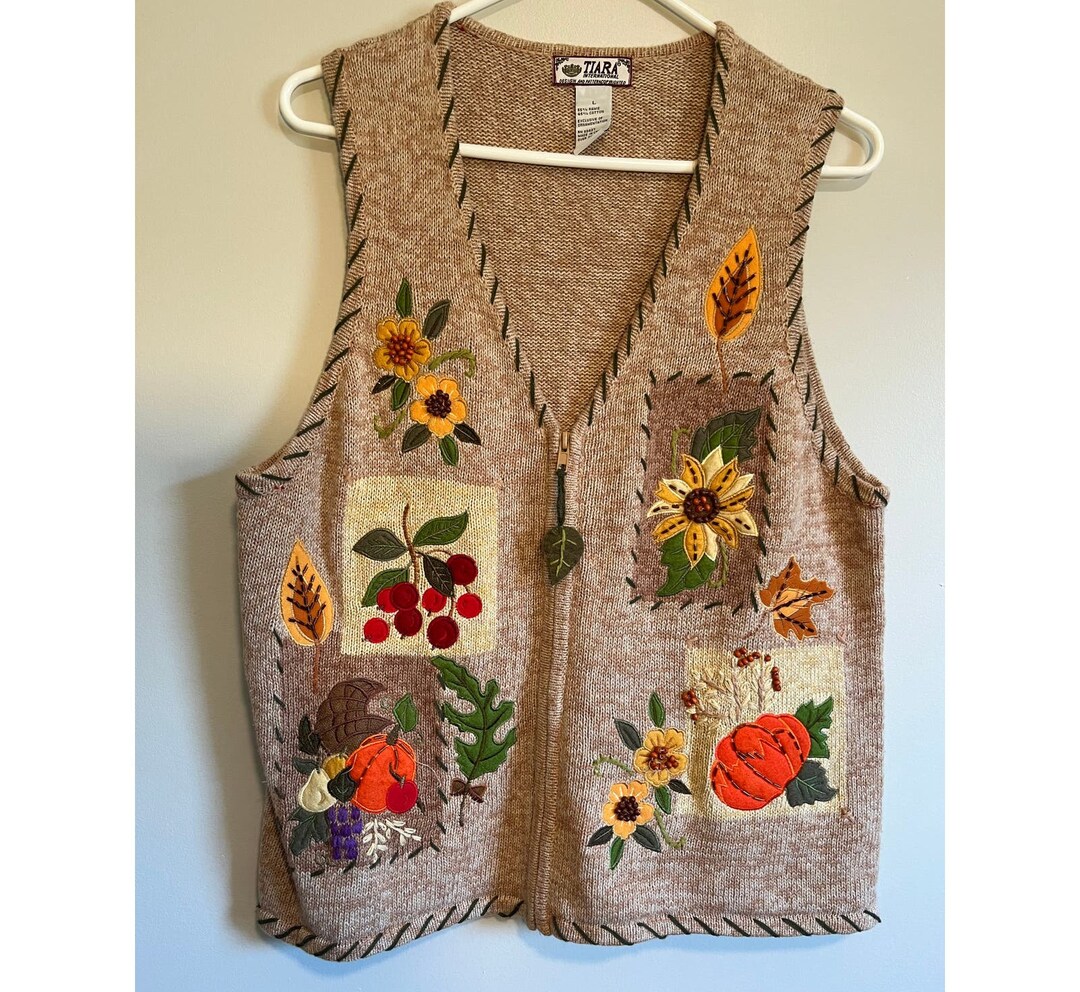 Vintage 1990s Tiara International Pumpkin Harvest Fall Teacher Sweater ...