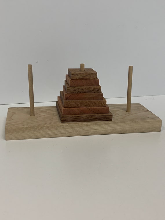Handmade Hardwood Tower of Hanoi | Etsy