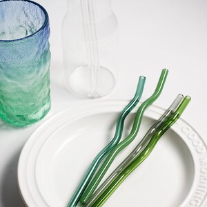Wavy Colorful Glass Straw, Reusable Nordic Table Decor, Tea/coffee ...