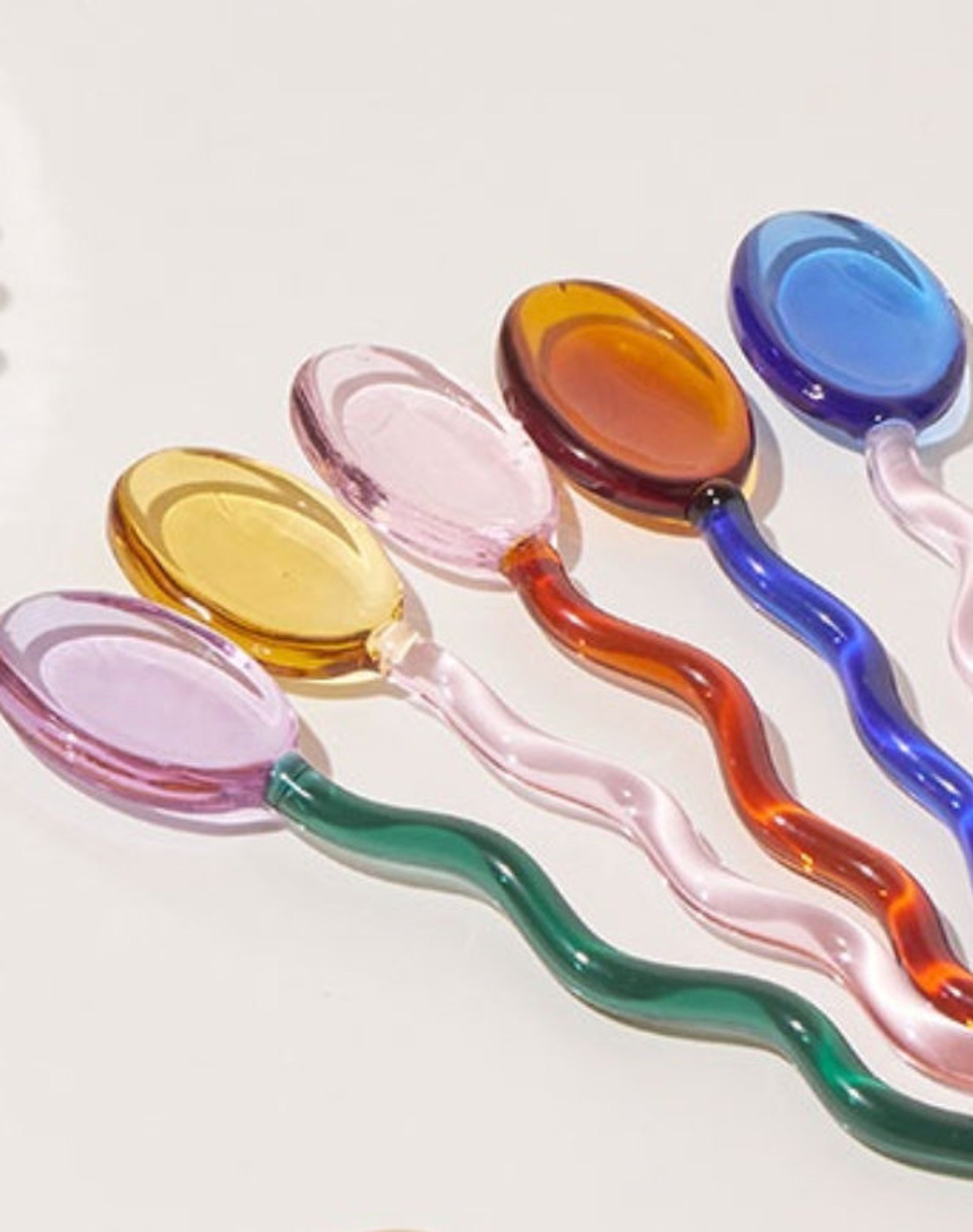 Wavy Colorful Glass Spoon Reusable Dessert Table Decor - Etsy