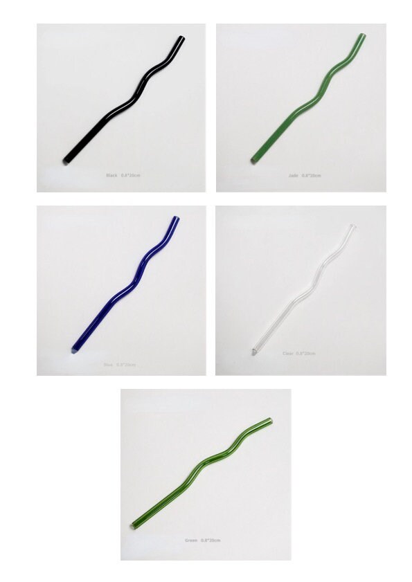 Wavy Colorful Glass Straw Reusable Nordic Table Decor - Etsy