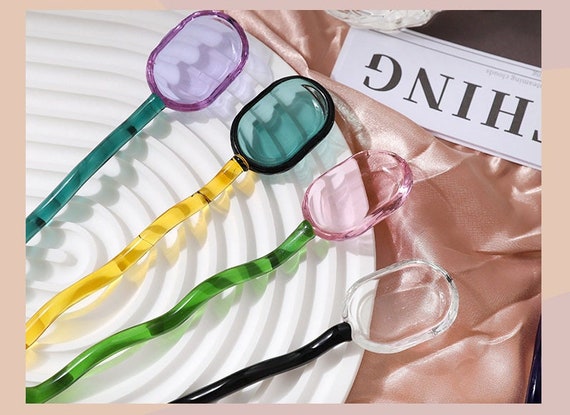 Wavy Colorful Glass Spoon Reusable Dessert Table Decor - Etsy