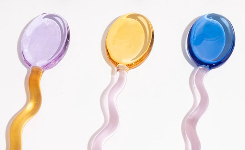 Wavy Colorful Glass Spoon Reusable Dessert Table Decor - Etsy