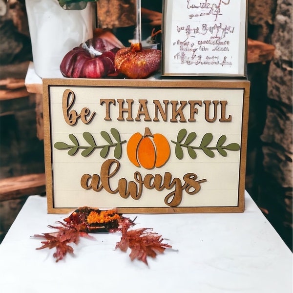 Thankful Wood Sign - Etsy