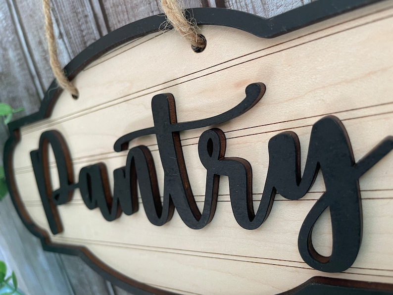 Natural Wood Laser Cut Pantry Sign Hanging Pantry Sign - Etsy