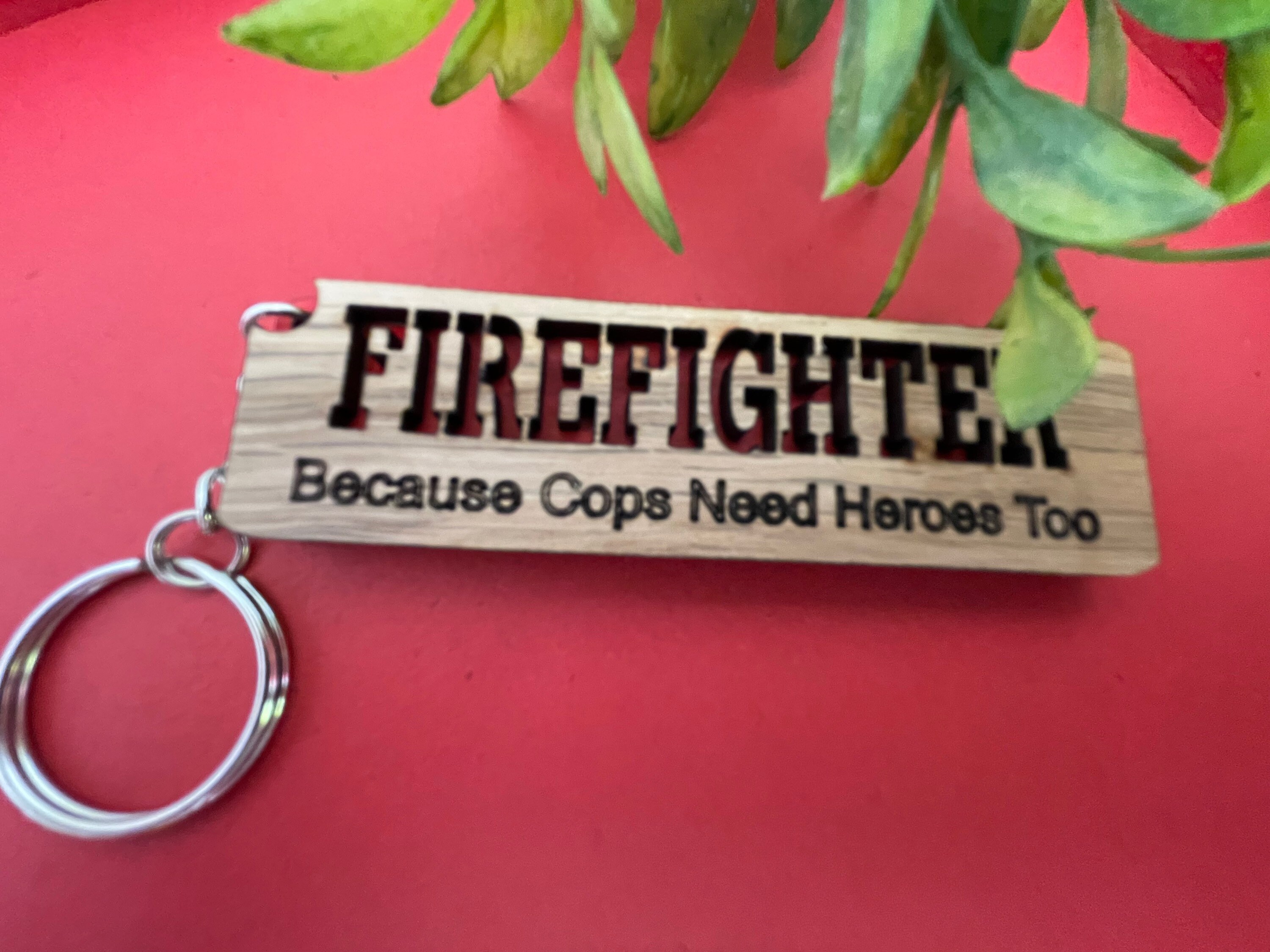 First Responders Keychain Wooden Keychain Firefighter | Etsy