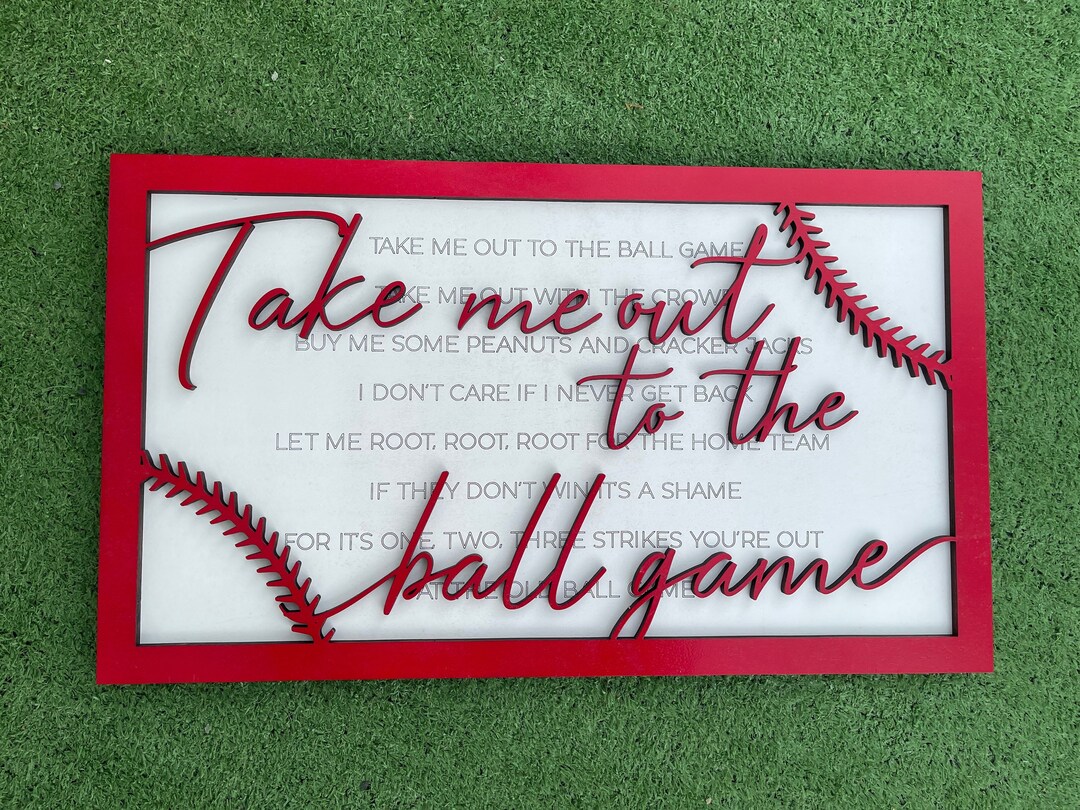 Take Me Out to the Ballgame Sign, Baseball Wood Sign, Sports Wall Decor ...