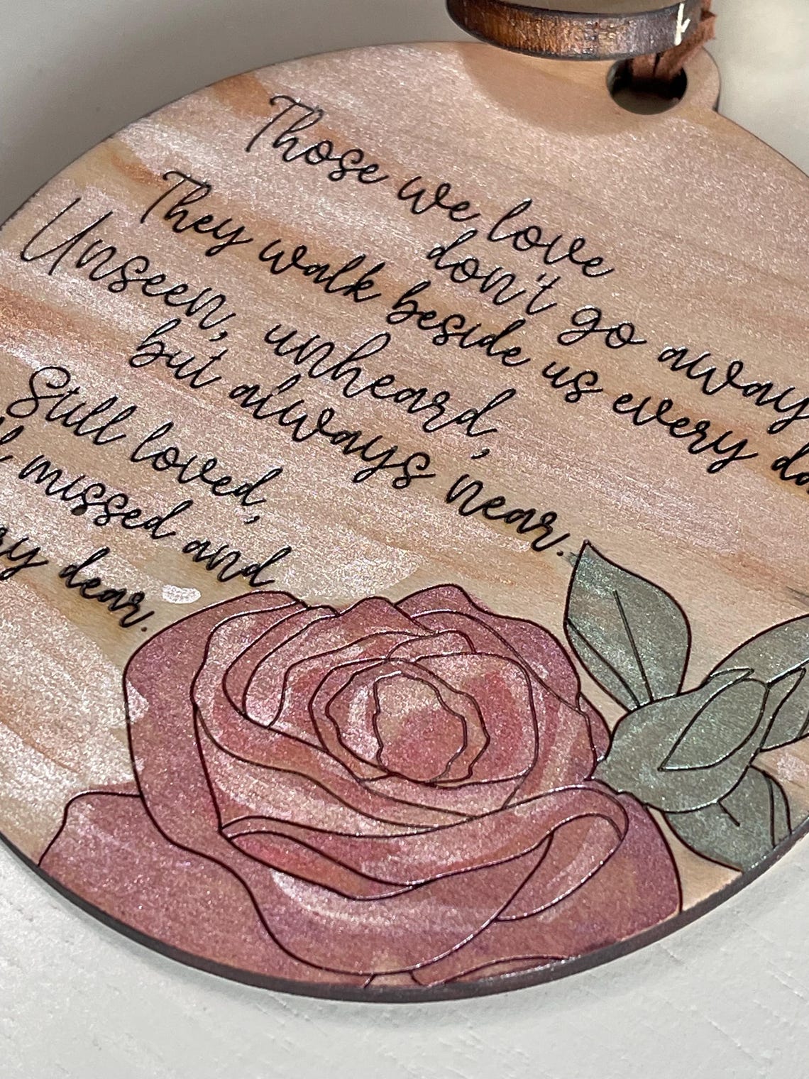 Memorial Maple Ornament: Watercolor Rose Remembrance Keepsake - Etsy