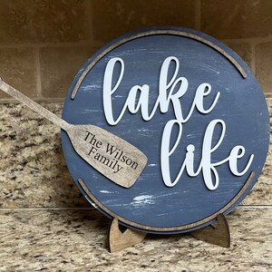 Lake Life Sign,summer Decor,lake Life Door Hanger,lake Life Wall Art ...