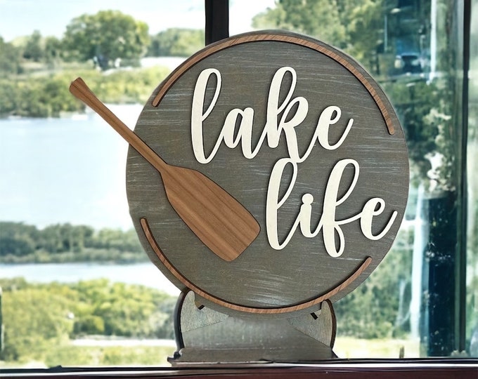 Lake Life Sign,summer Decor,lake Life Door Hanger,lake Life Wall Art ...