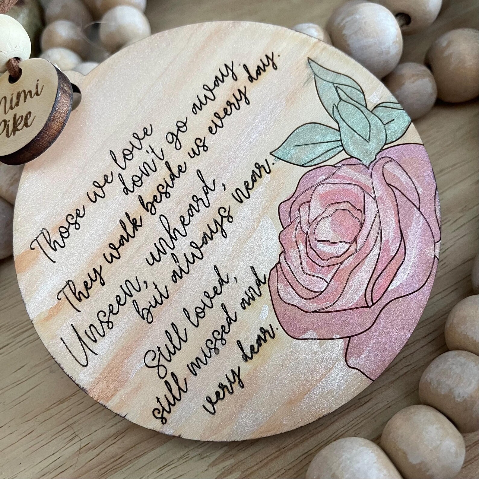 Memorial Maple Ornament: Watercolor Rose Remembrance Keepsake - Etsy