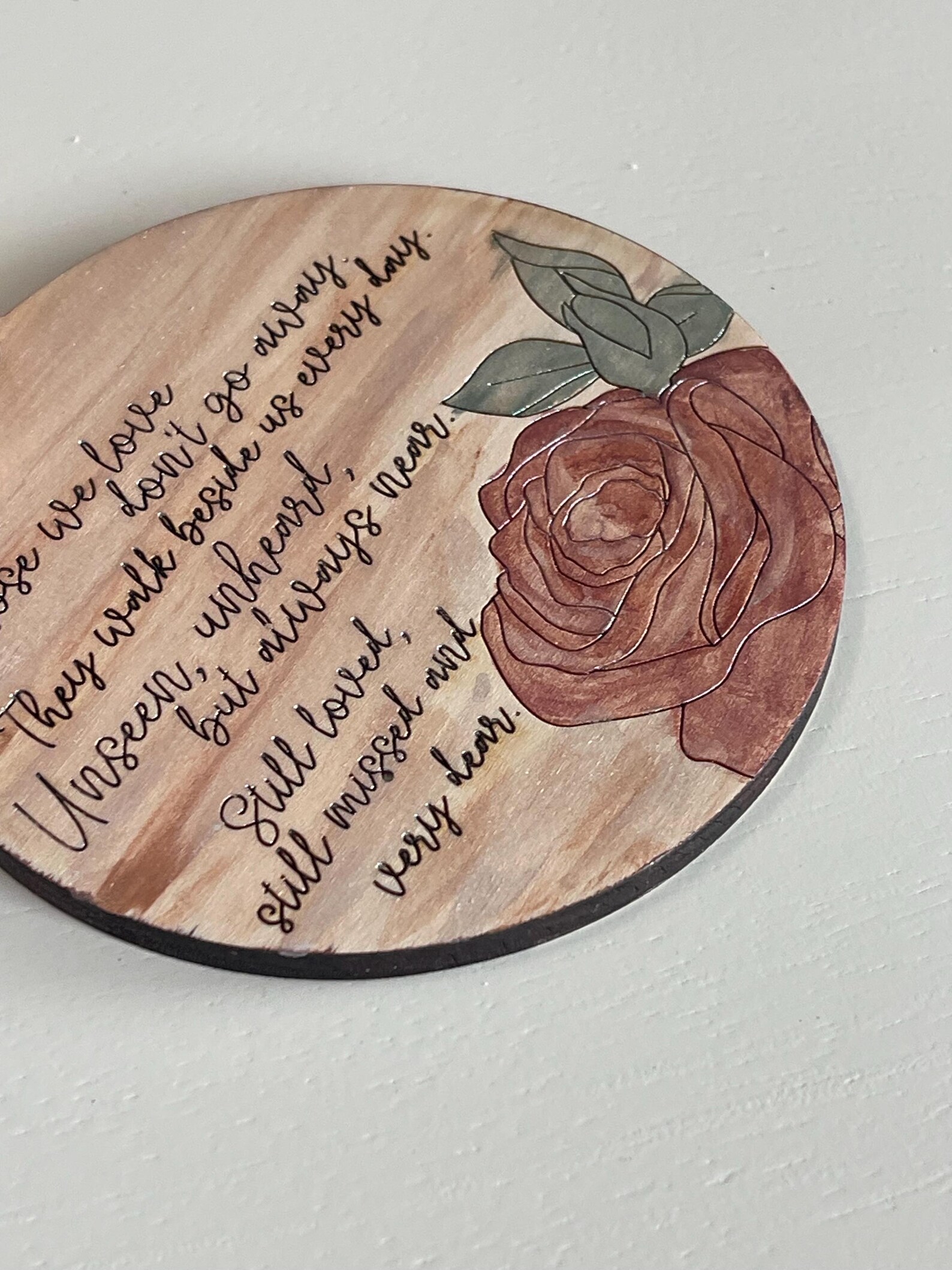 Memorial Maple Ornament: Watercolor Rose Remembrance Keepsake - Etsy