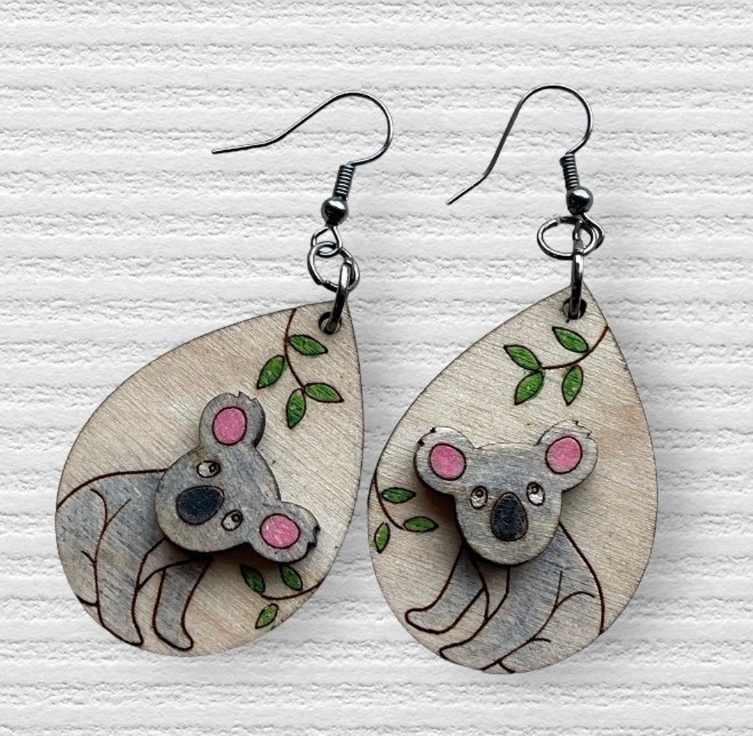 Adorable Handmade Koala Bear Dangle Earrings-cute Koala Earrings - Etsy