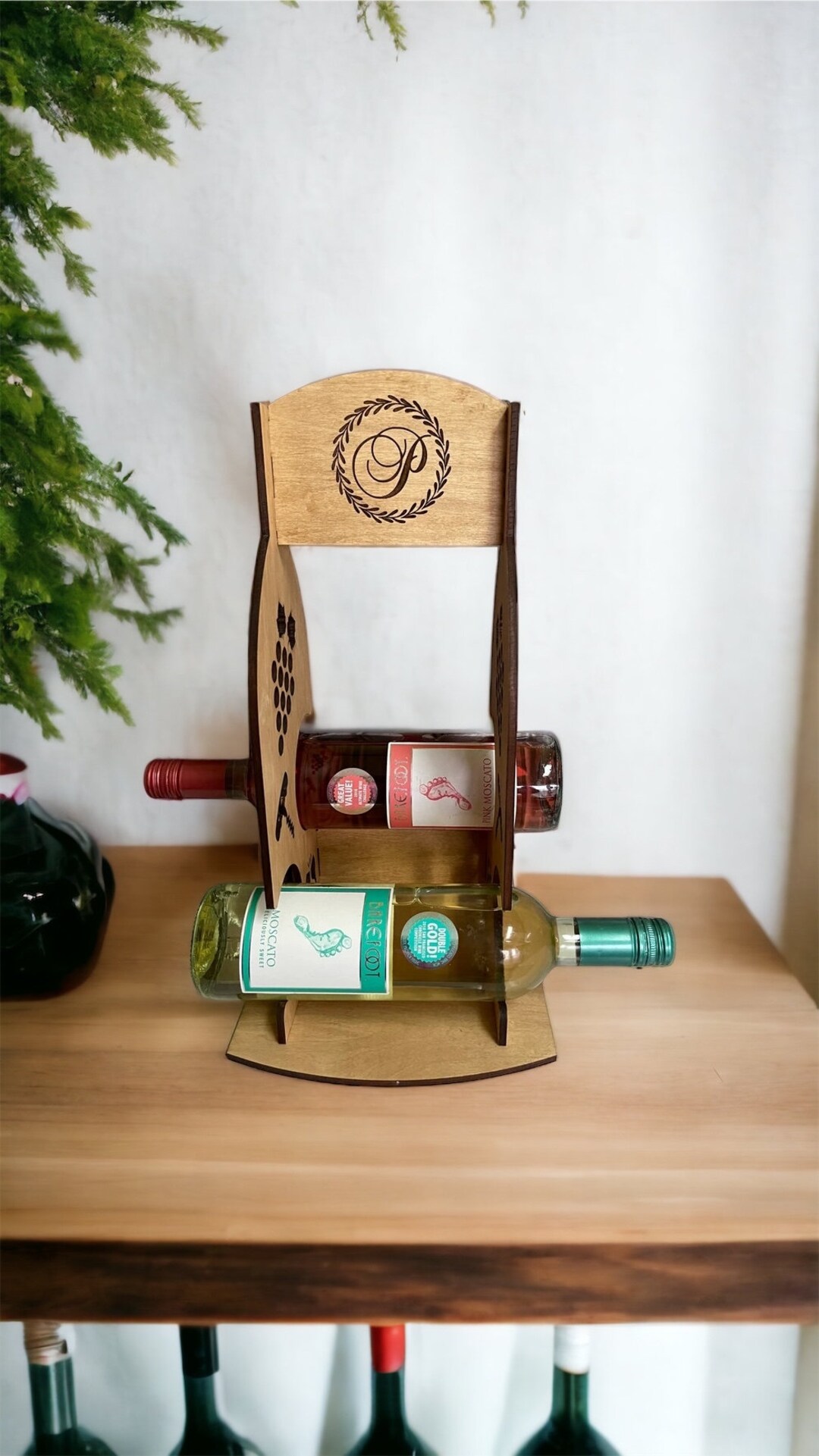 Tabletop Wine Rack, Wood Wine Stand, Wine Rack, Wine Holder, Countertop ...