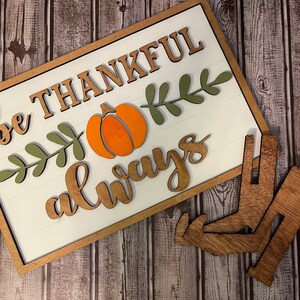 Be Thankful Always Farmhouse Wood Sign Layered Wood Sign Fall Farmhouse ...