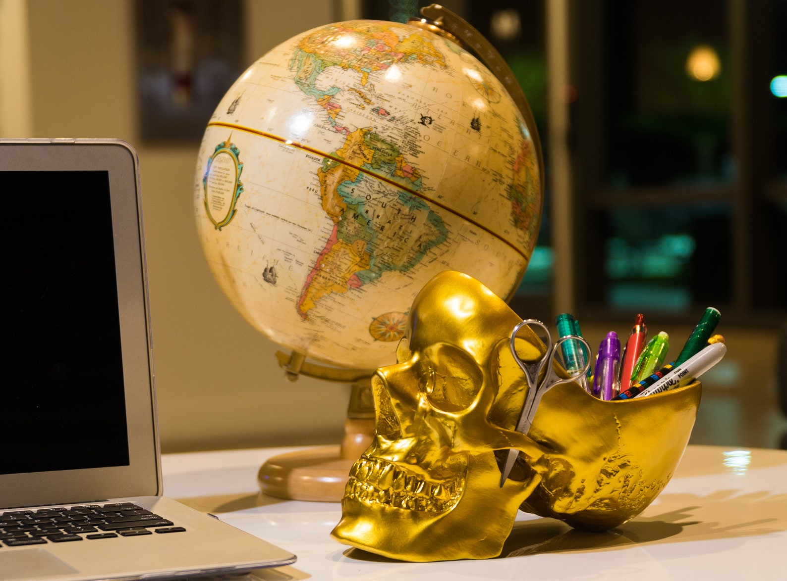 Modern Skull Organizer Skull Decorations Home Decor Desk Pen | Etsy