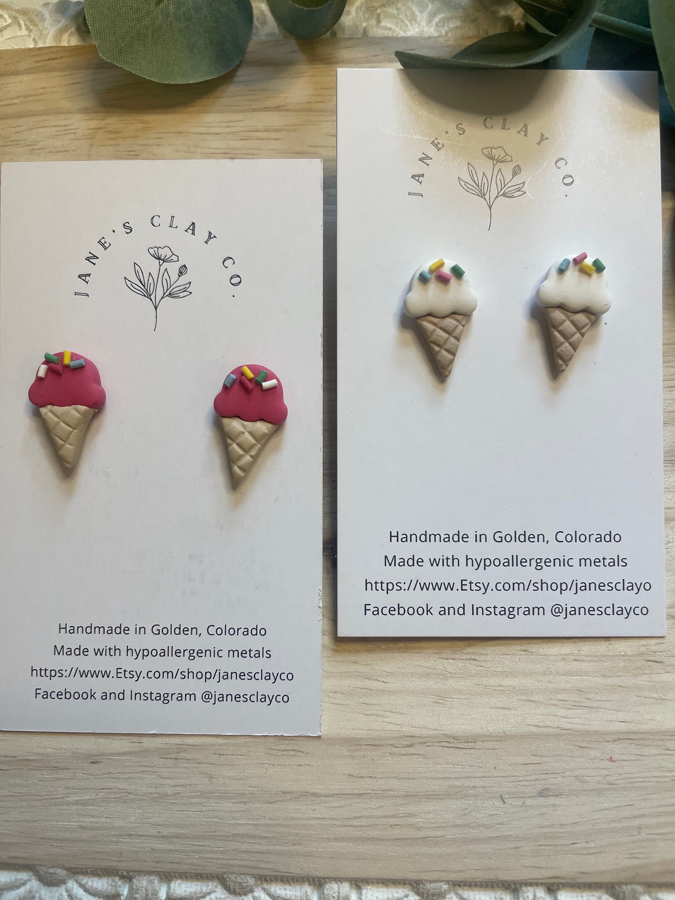 Ice Cream Cone Studs or Build Your Own Stud 2 Pack - Etsy