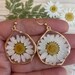 Pressed Daisy Hoops - Etsy