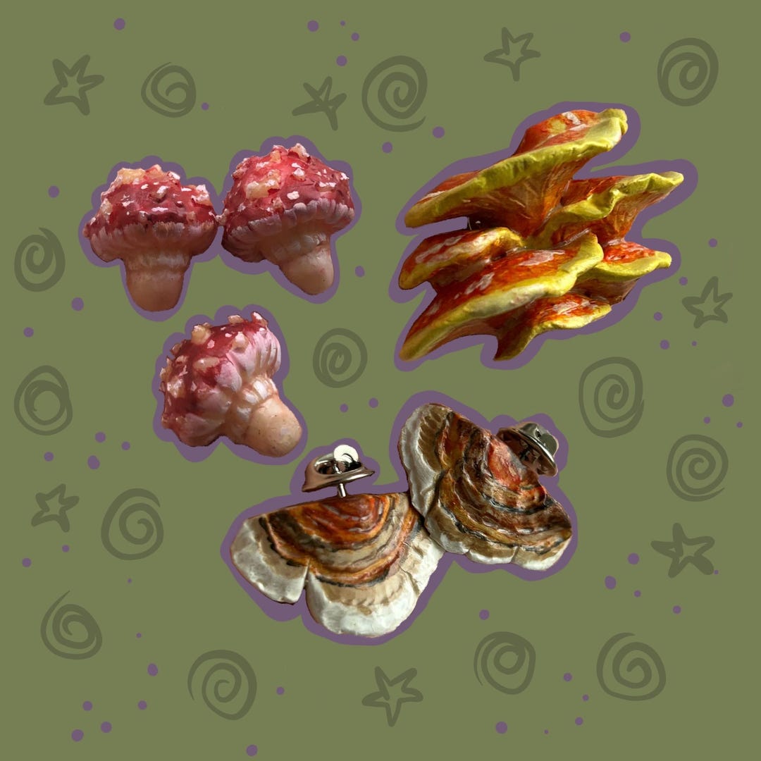 Handmade Mushroom Pins - Etsy