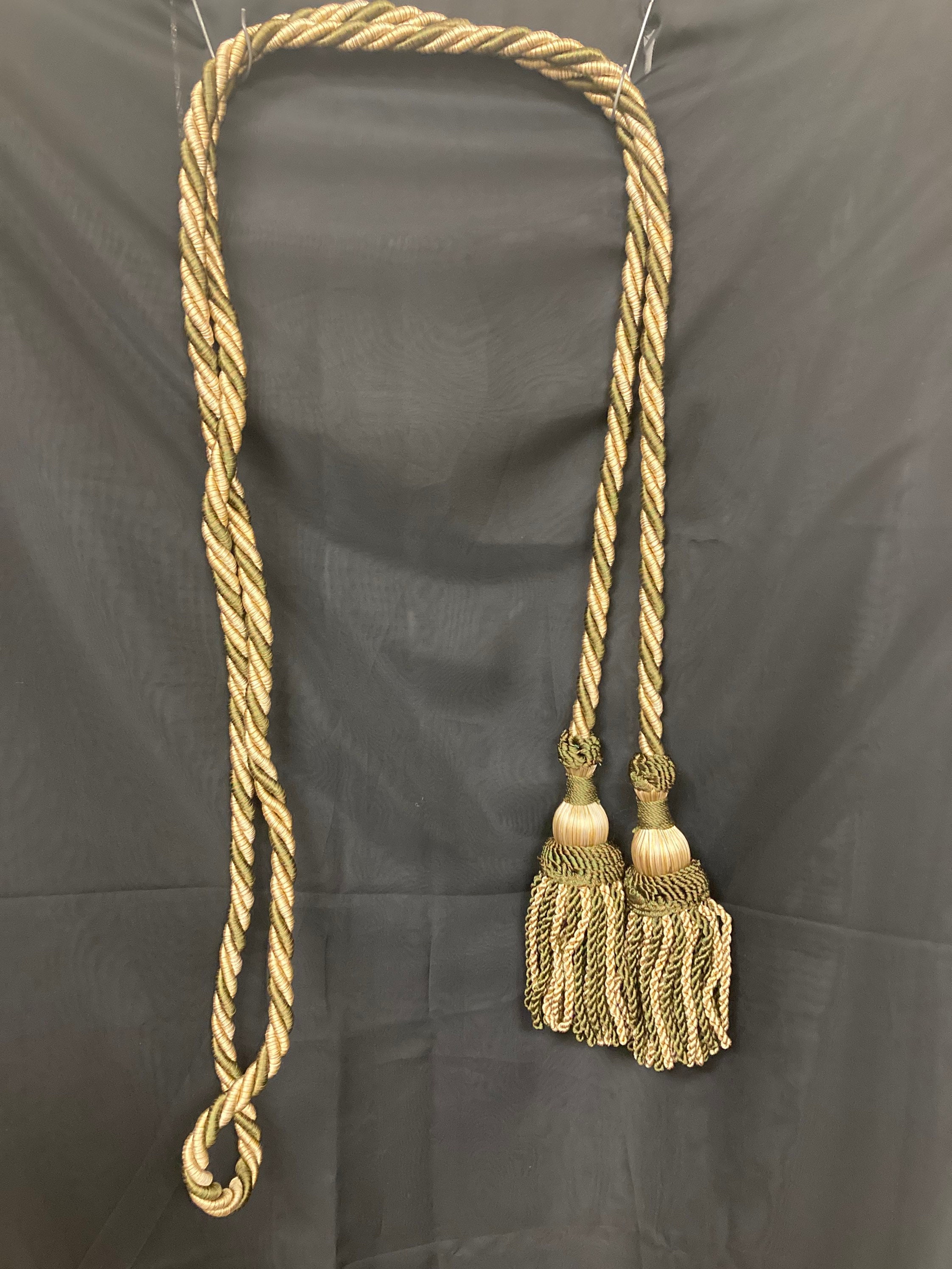10’ Italian Olive/taupe Rope With Tassels - Etsy
